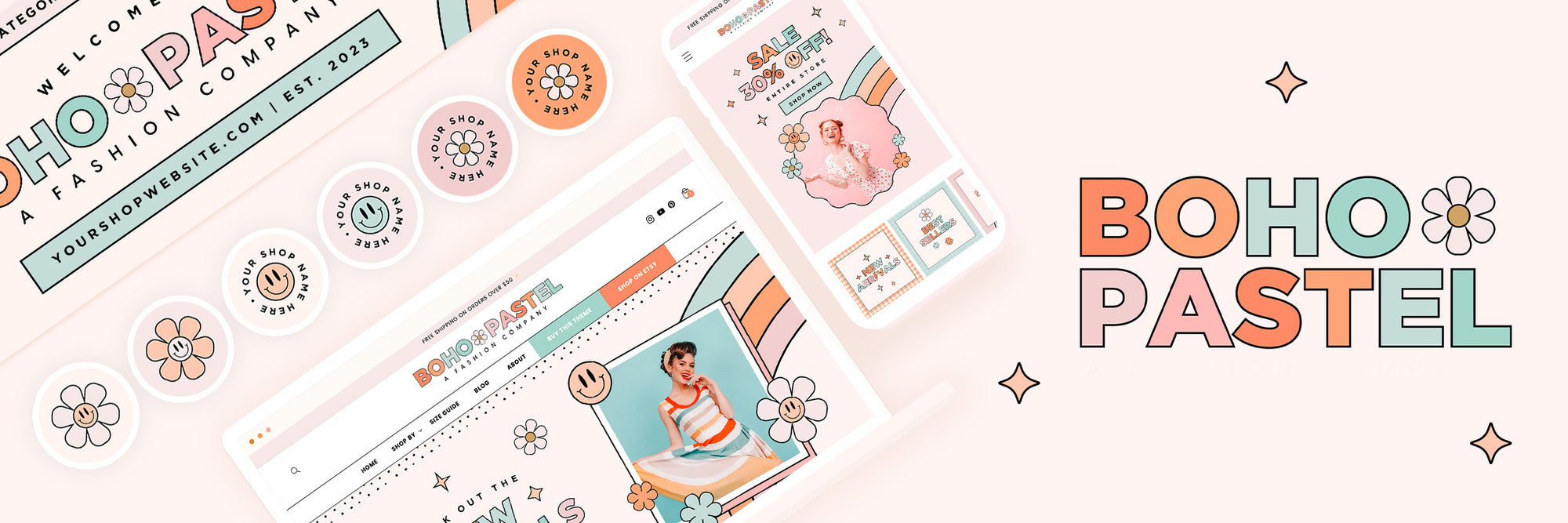 Boho Pastel Collection - Themes & Bundles from $9+ – Pastel Grid