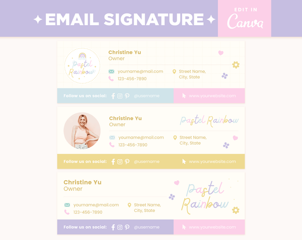Email Signature – Pastel Grid